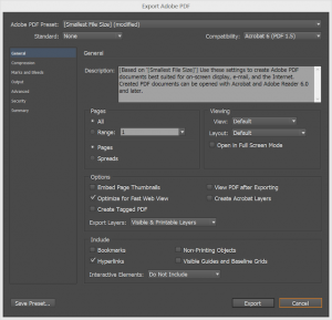 How to export from InDesign to web PDF